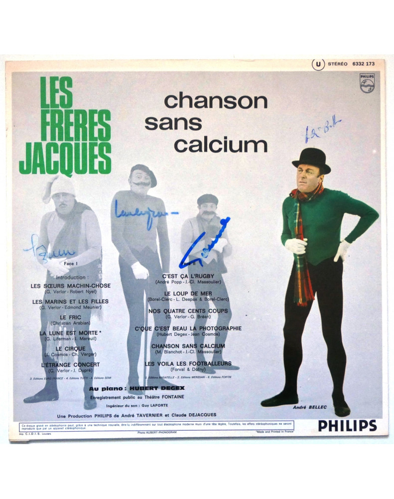 LES FRERES JACQUES - Chanson Sans Calcium (Dédicacé)