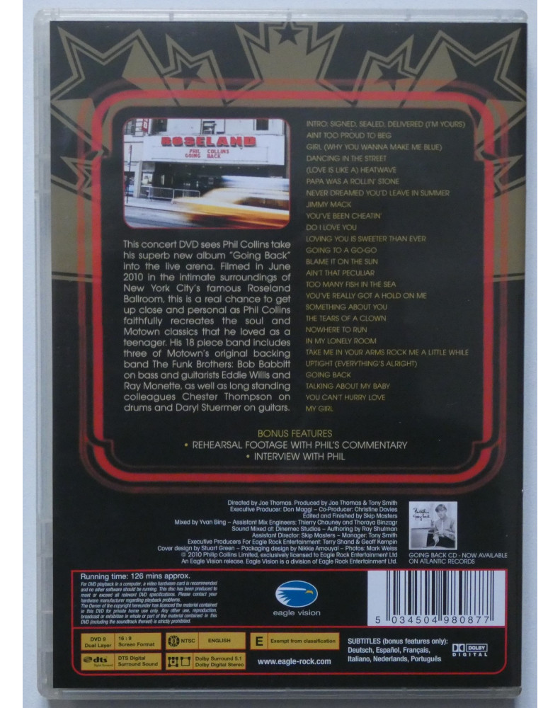 (DVD) PHIL COLLINS - Going Back (Live at Roseland Ballroom, NYC)