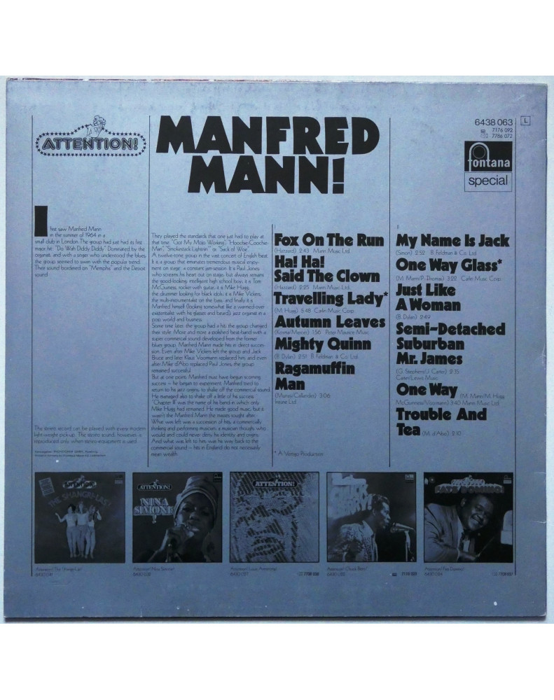 MANFRED MANN - Attention! Manfred Mann!